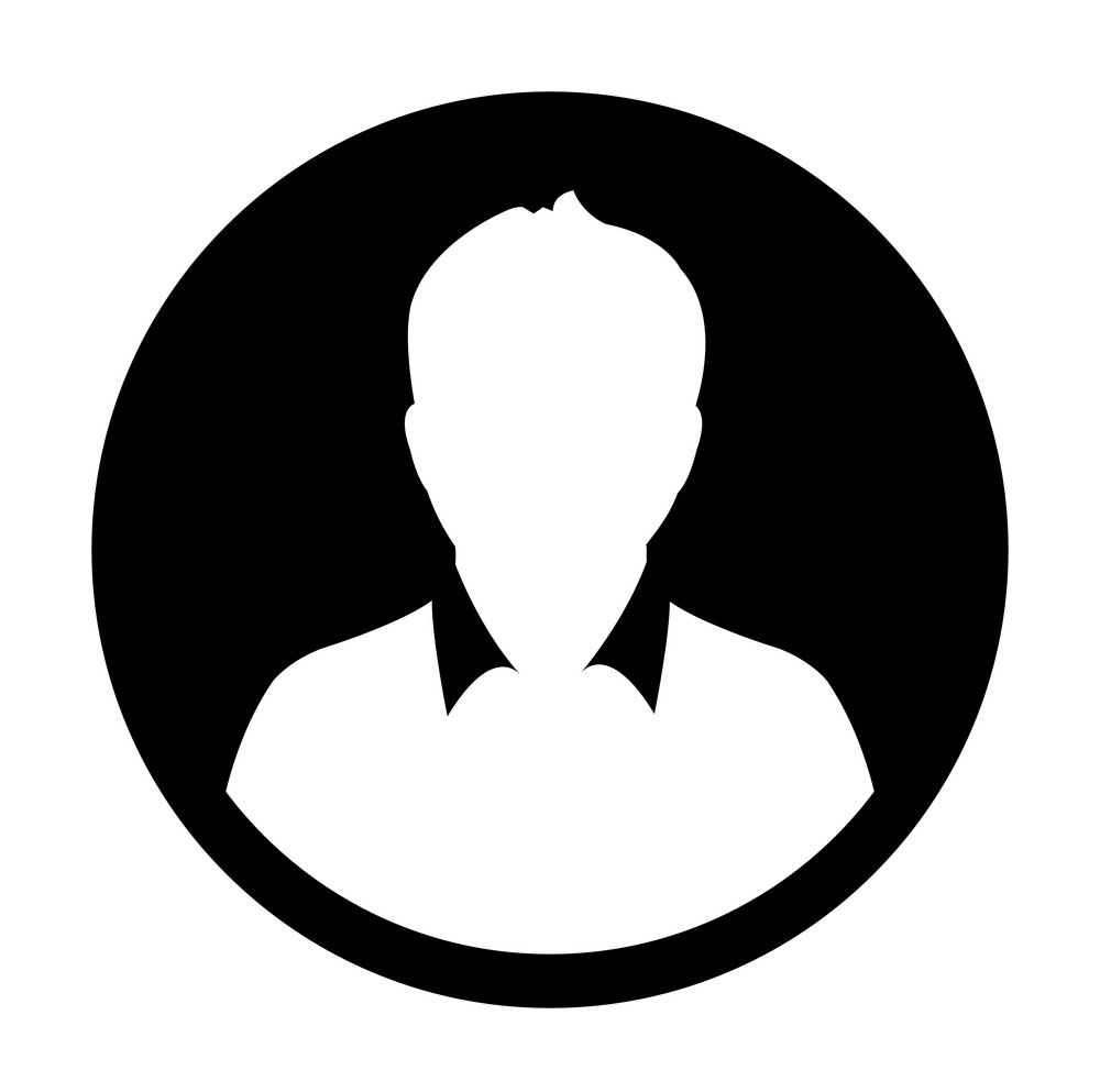 Profile icon vector male user person avatar in flat color glyph ...
